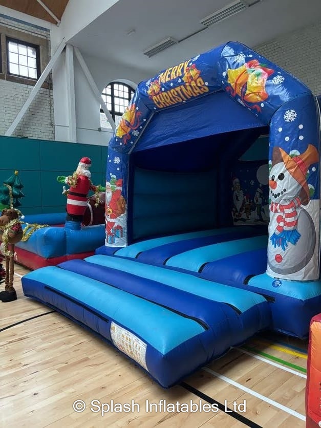 Christmas Bouncy Castle - Blue - Bouncy Castle & Event Equipment Hire ...