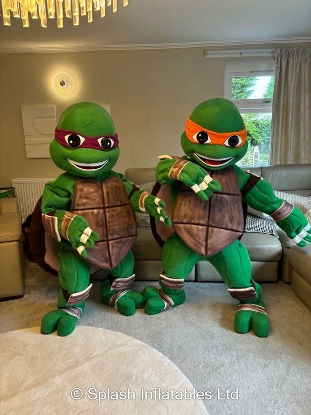 Michelangelo Ninja Turtle Mascot (Orange) - Bouncy Castle & Event ...